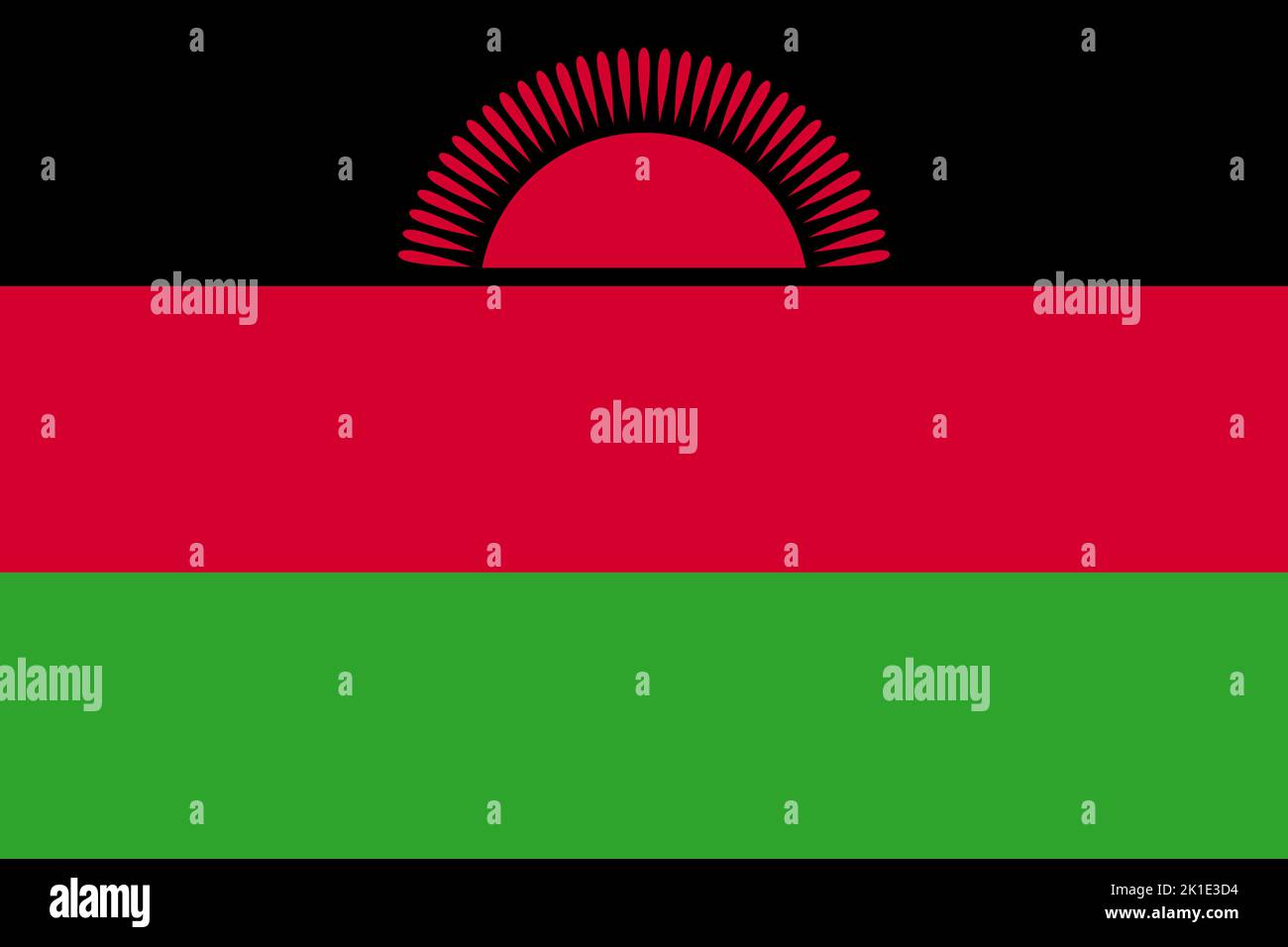Malawi flag. Malawian national banner and patriotic symbol. Official ...