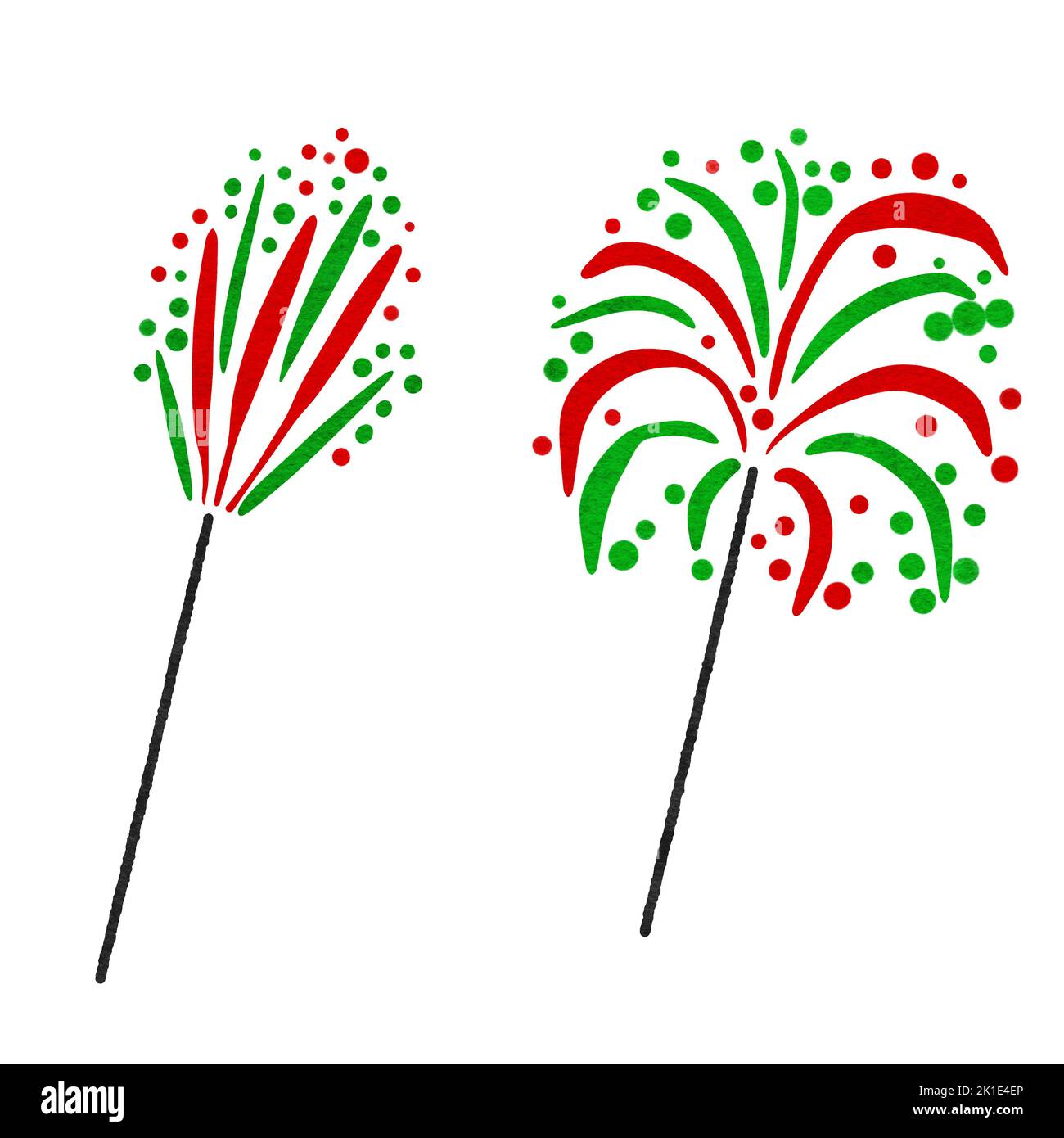Green Fireworks Clipart