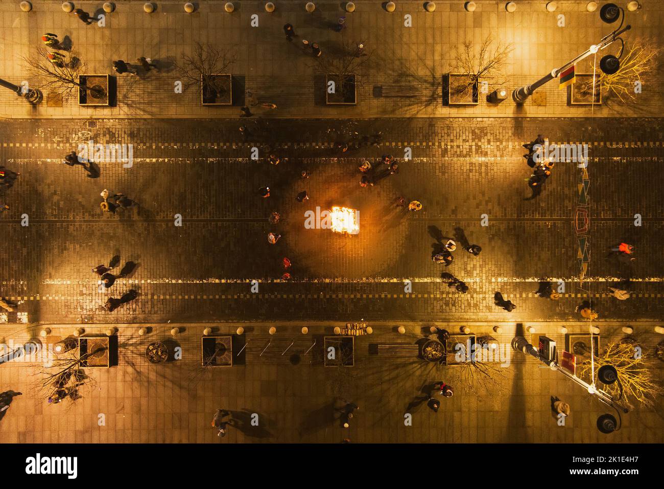 Aerial night view of the celebration of Restoration of the State Day in ...