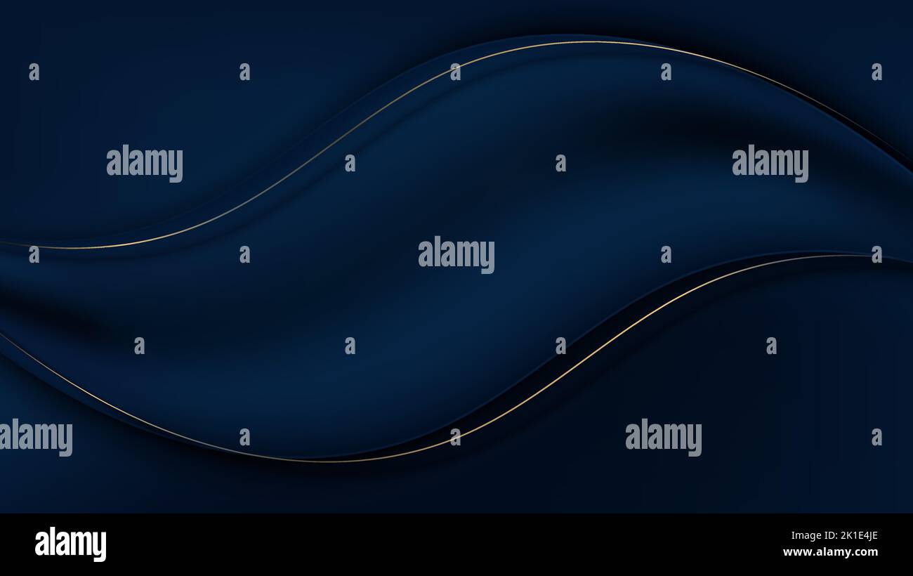 Abstract 3D blue satin cloth fold wave material background and texture ...