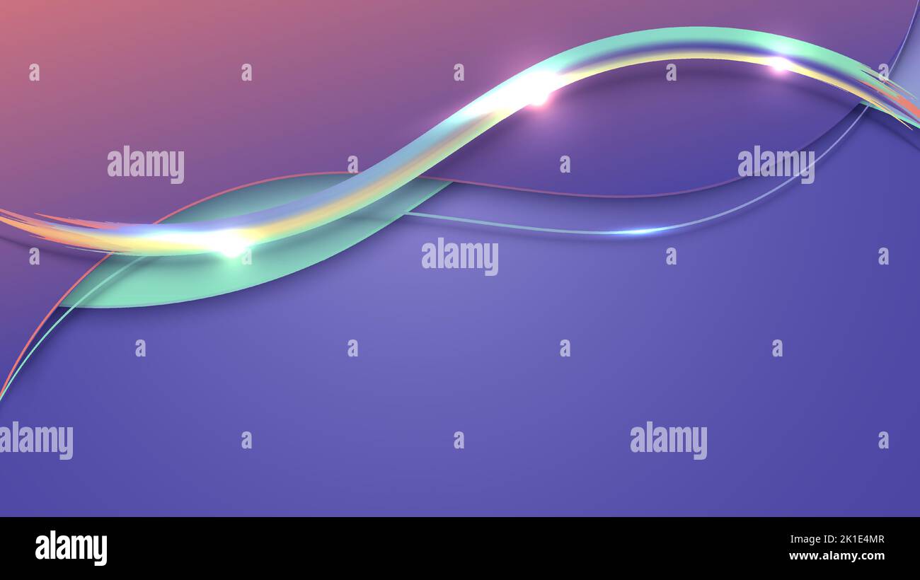 Banner web template abstract wavy shapes with wave brush and lighting ...