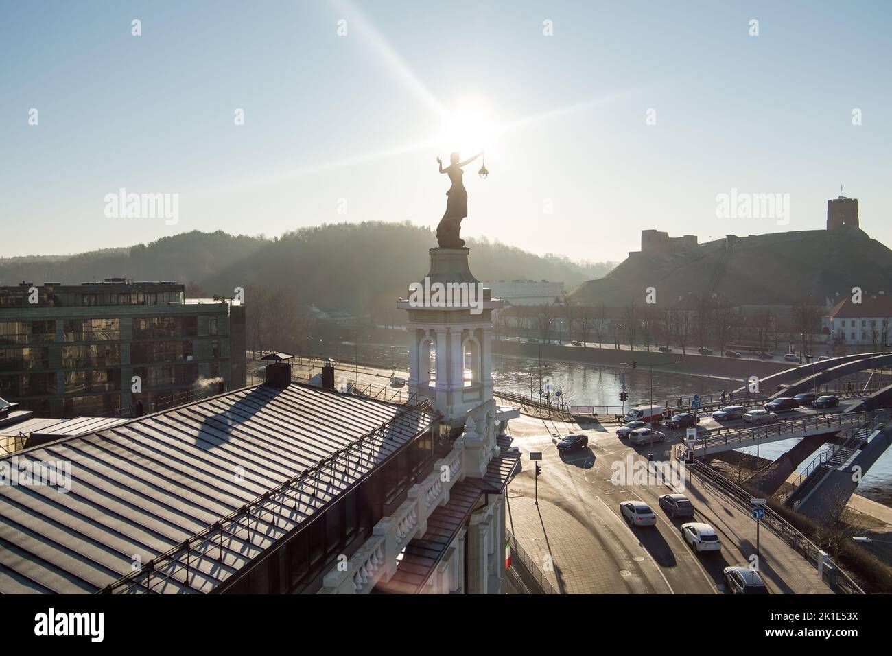 Aerial morning view vilnius cathedral hi-res stock photography and ...