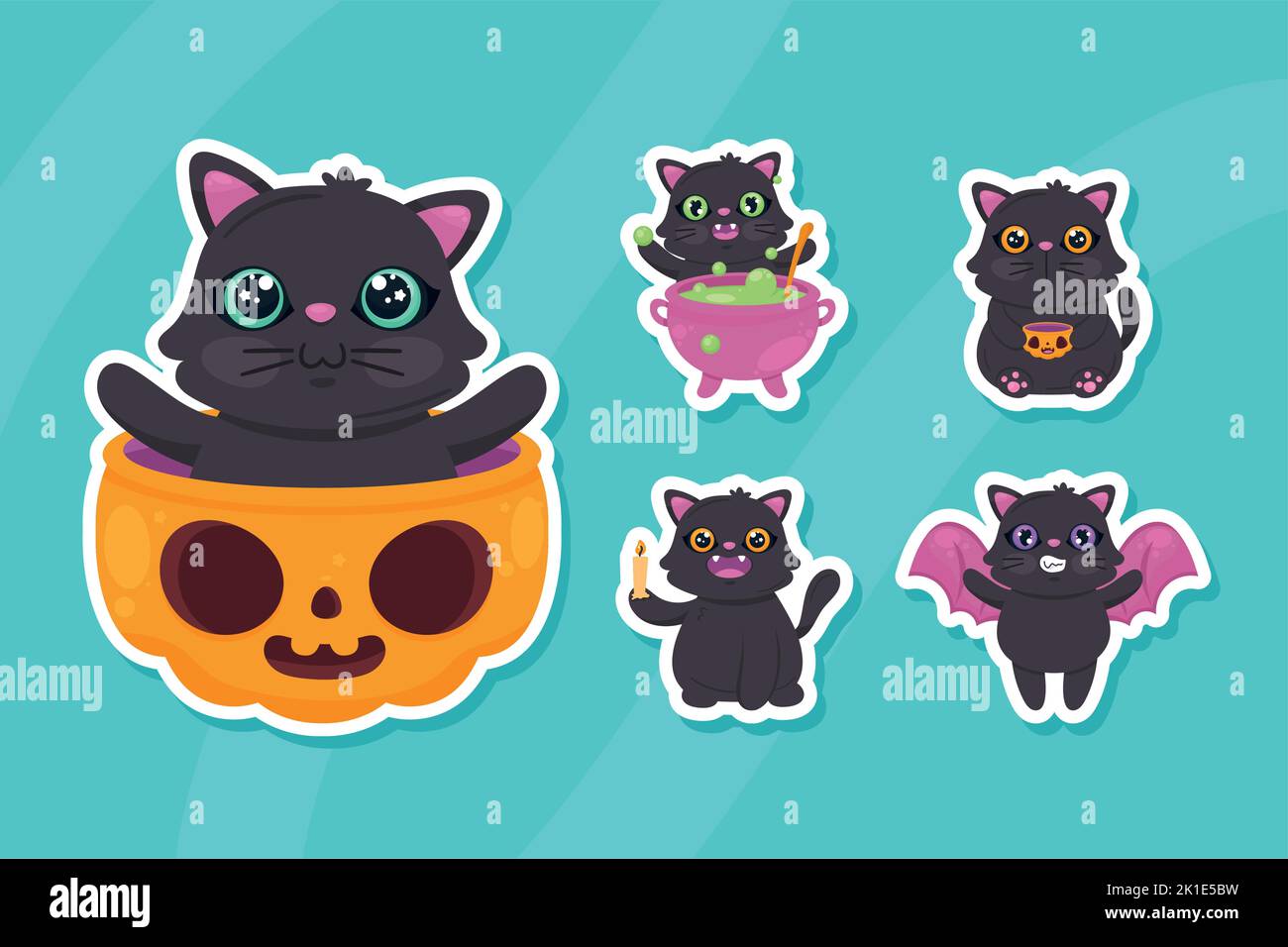 Five cats five cats Stock Vector Images - Alamy