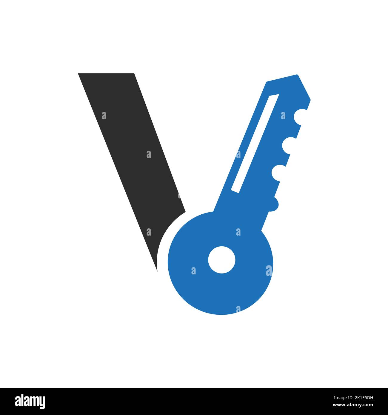 Letter V Key Logo Combine With House Locker Key For Real Estate and ...