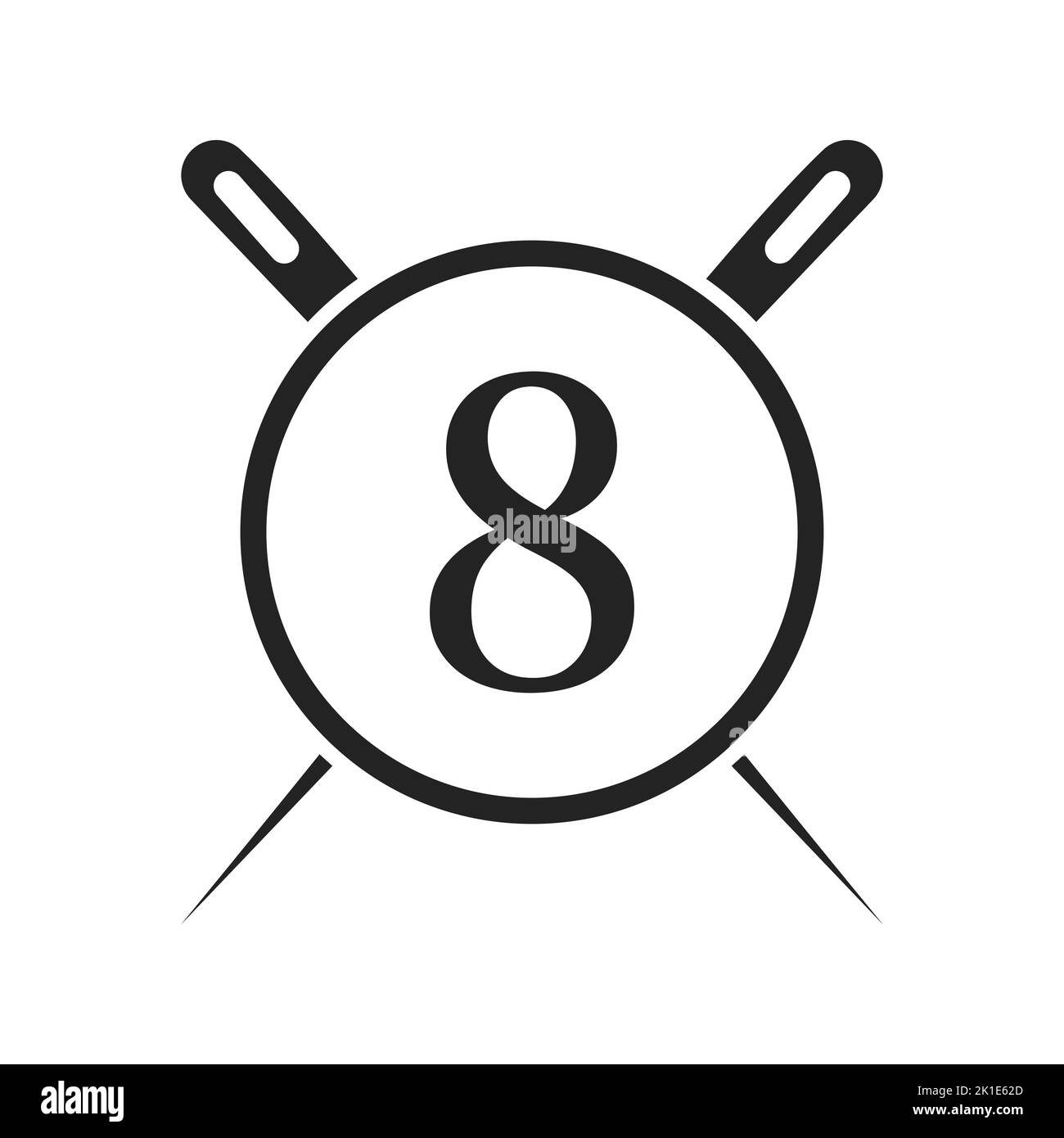 Letter 8 Tailor Logo, Needle and Thread Combination for Embroider ...