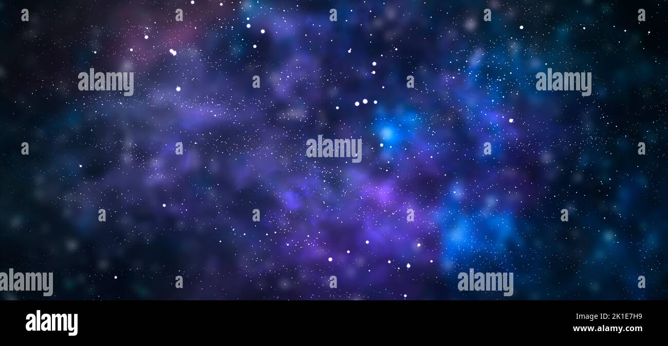 stars planets star clusters, colored gas clouds in abstract space ...