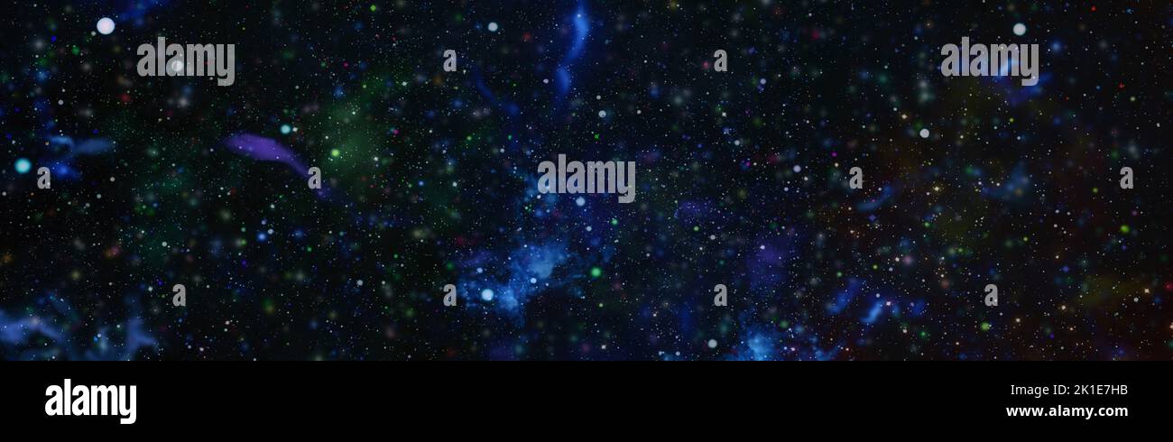 stars planets star clusters, colored gas clouds in abstract space. Outer space nebula. Galaxy ...