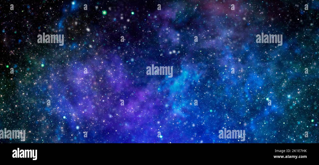 stars planets star clusters, colored gas clouds in abstract space ...