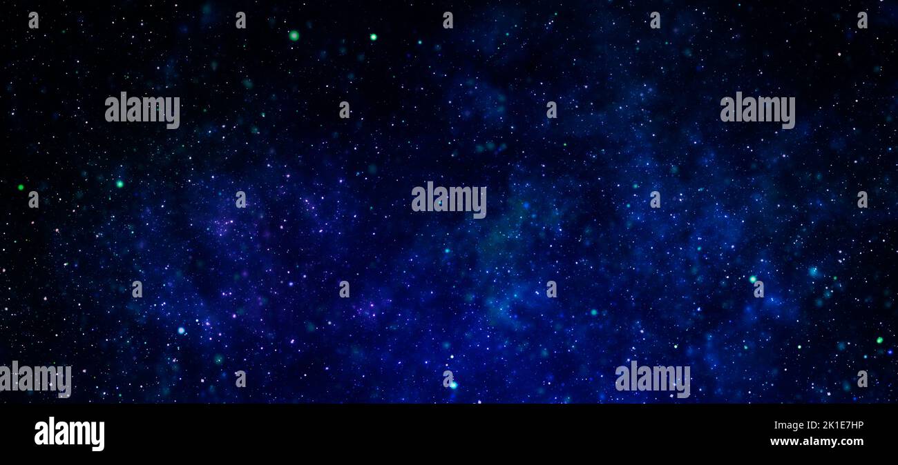 panoramic looking into deep space. Dark night sky full of stars. The ...