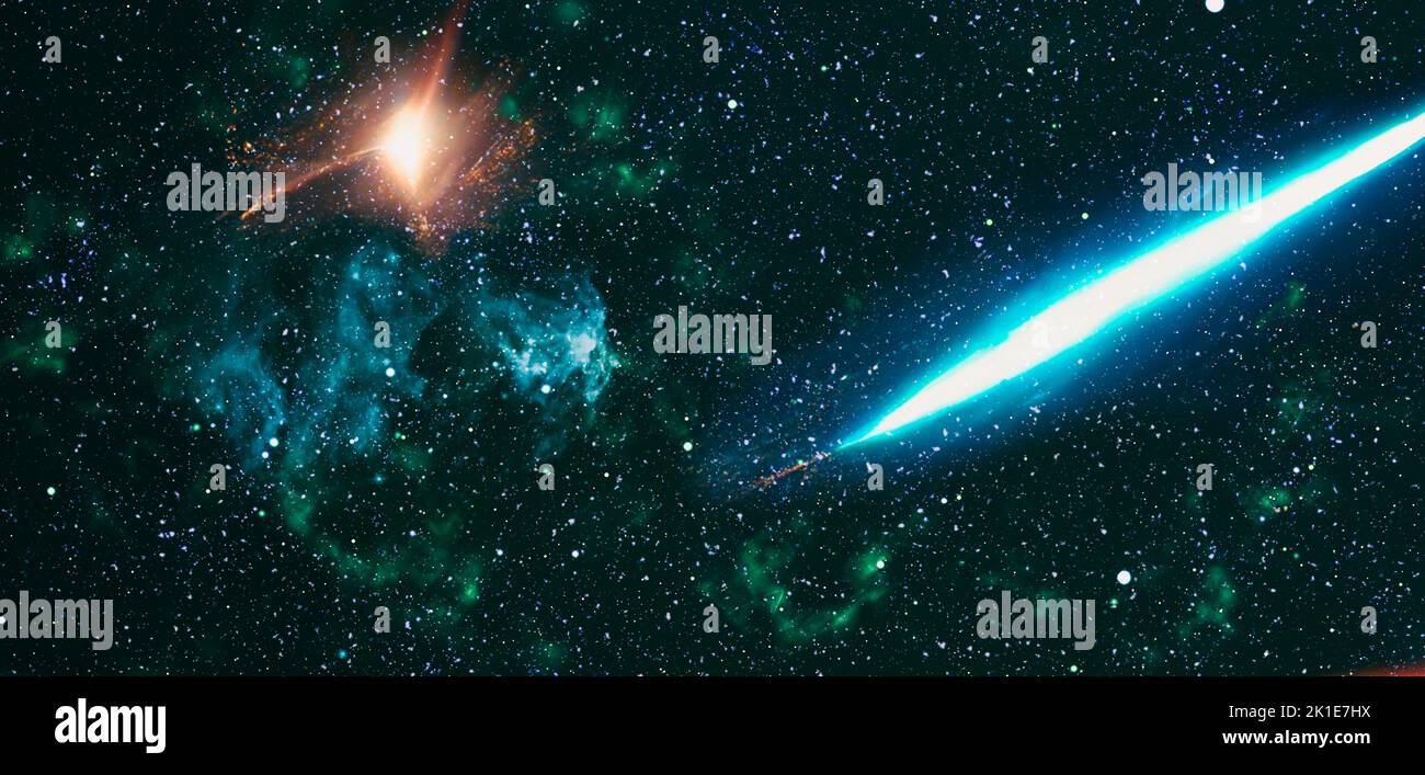 panoramic looking into deep space. Dark night sky full of stars. The ...