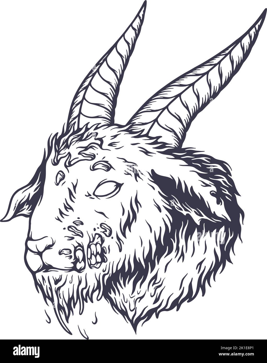 Angry goat head silhouette illustration vector illustrations for your ...