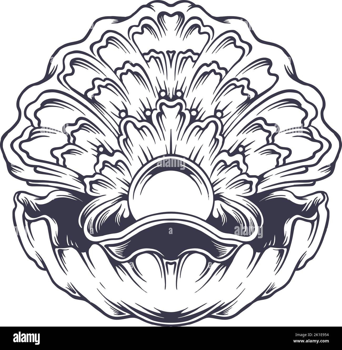 Pearl luxury vintage monochrome illustration vector illustrations for ...