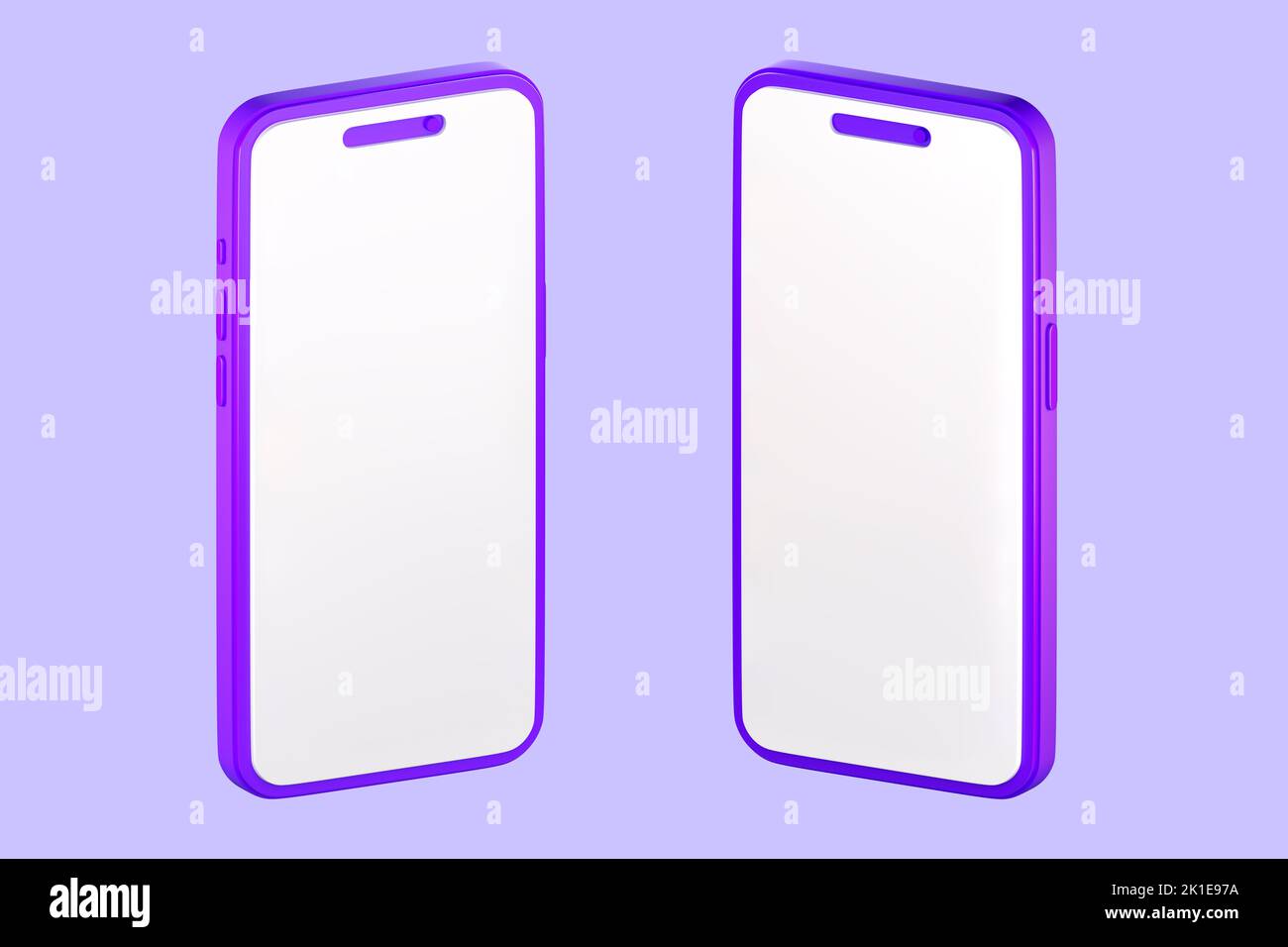 3d smartphone mockup with empty white screen. Phone front view template ...