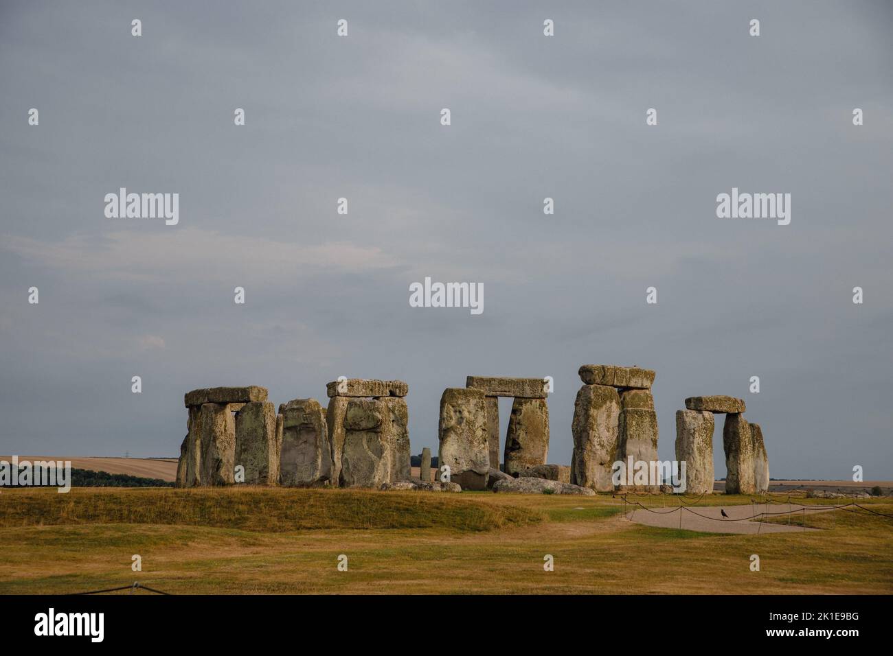 The iconic prehistoric monument Stonehenge in Salisbury Plain, UK, a ...