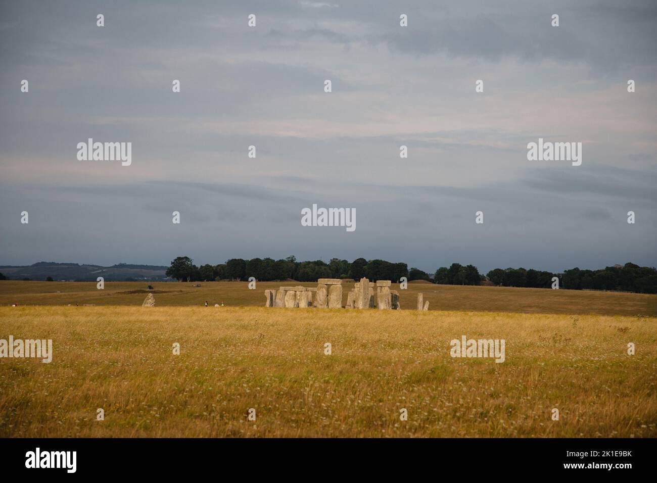 The iconic prehistoric monument Stonehenge in Salisbury Plain, UK, a ...