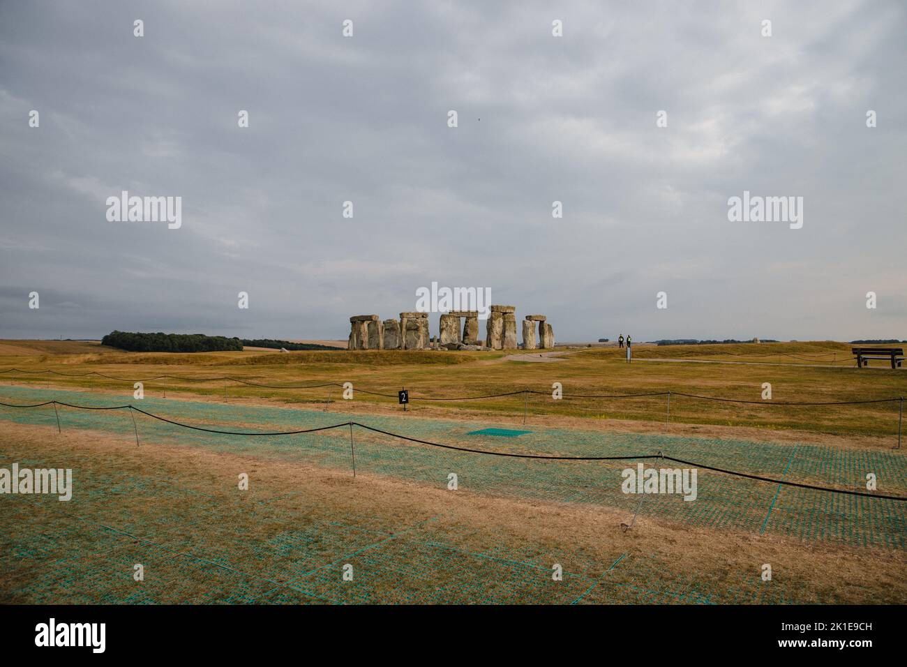 The iconic prehistoric monument Stonehenge in Salisbury Plain, UK, a ...