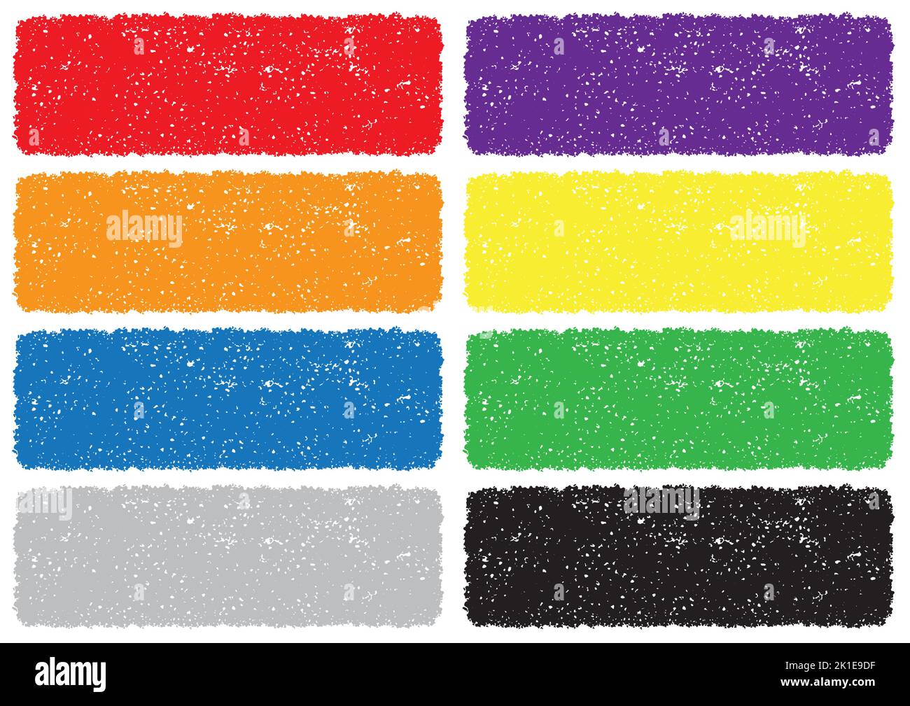 Set Of Vibrant Crayon Texture Rectangle Backgrounds Isolated On A White ...