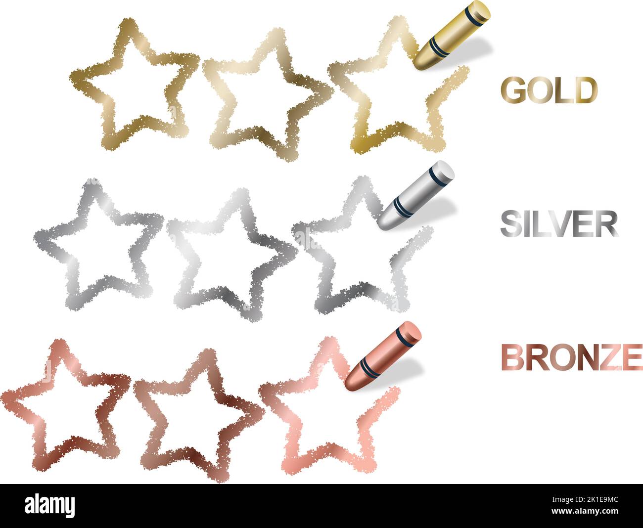 Set shiny gold silver hi-res stock photography and images - Alamy