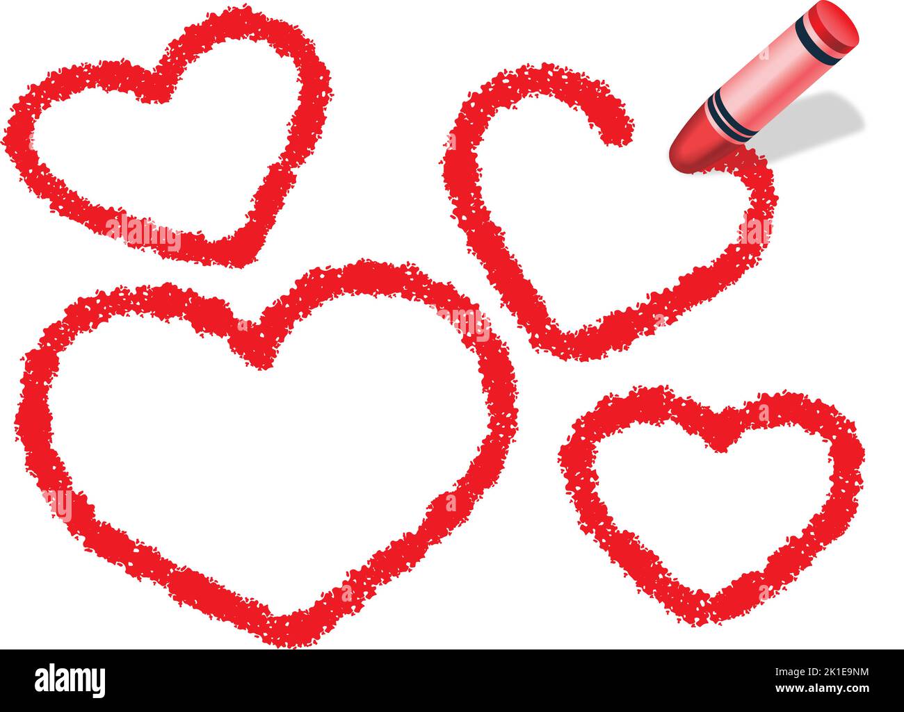 Crayon Texture Heart-Shaped Frame Isolated On A White Background ...