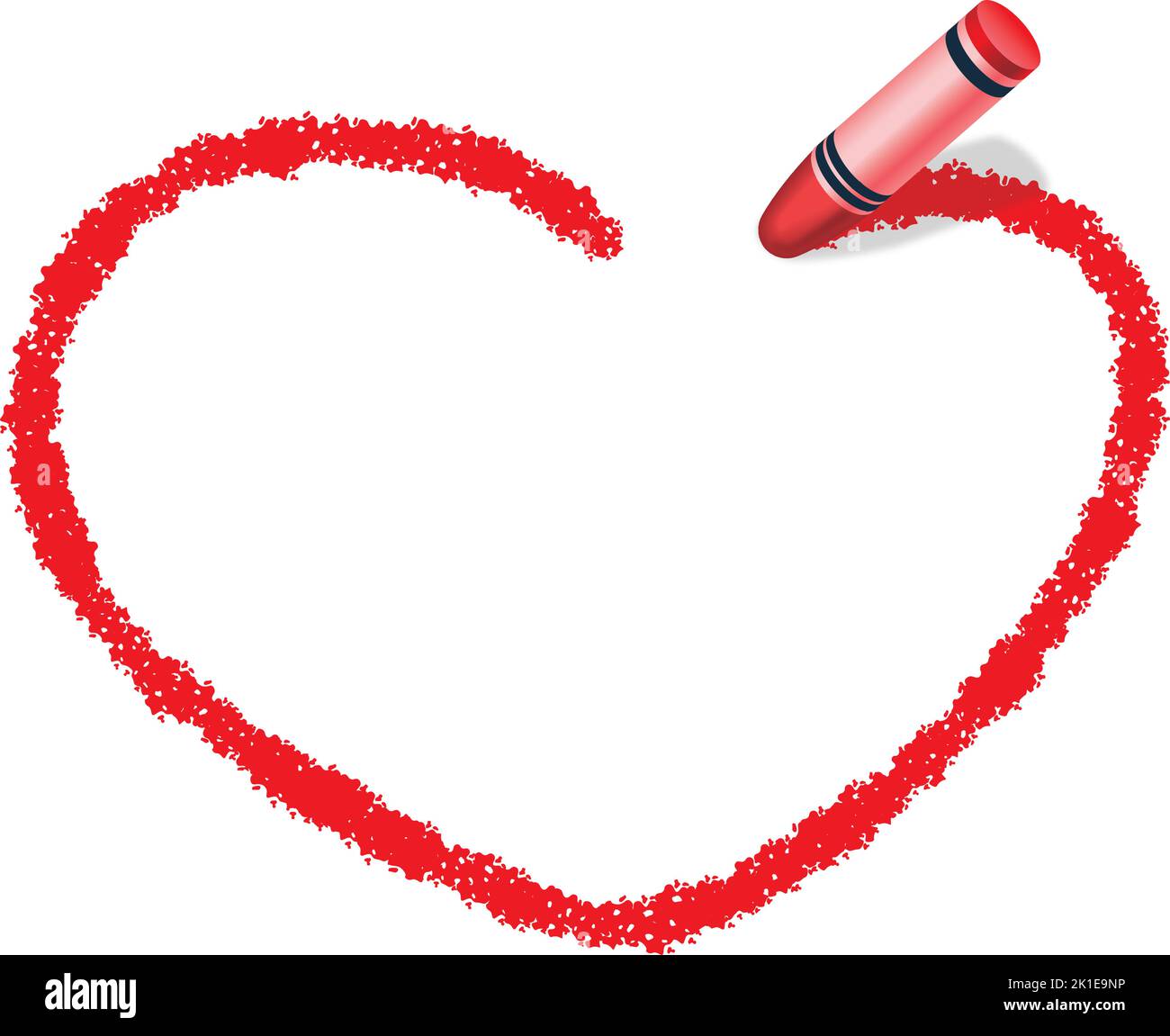 Crayon Texture Heart-Shaped Frame Isolated On A White Background ...
