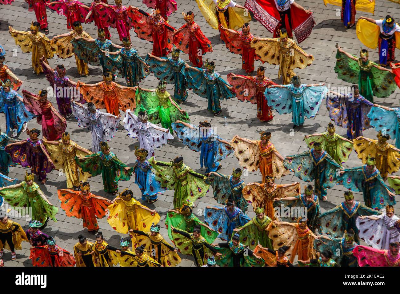 Bandung, West Java, Indonesia. 18th Sep, 2022. Aerial view show dancers ...