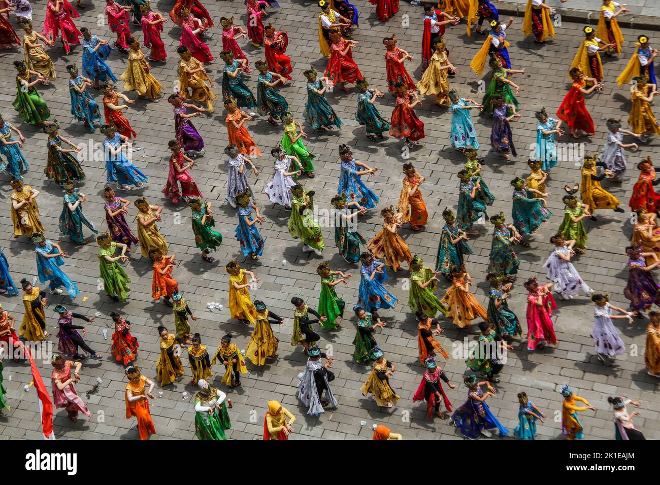 Bandung, West Java, Indonesia. 18th Sep, 2022. Aerial view show dancers ...