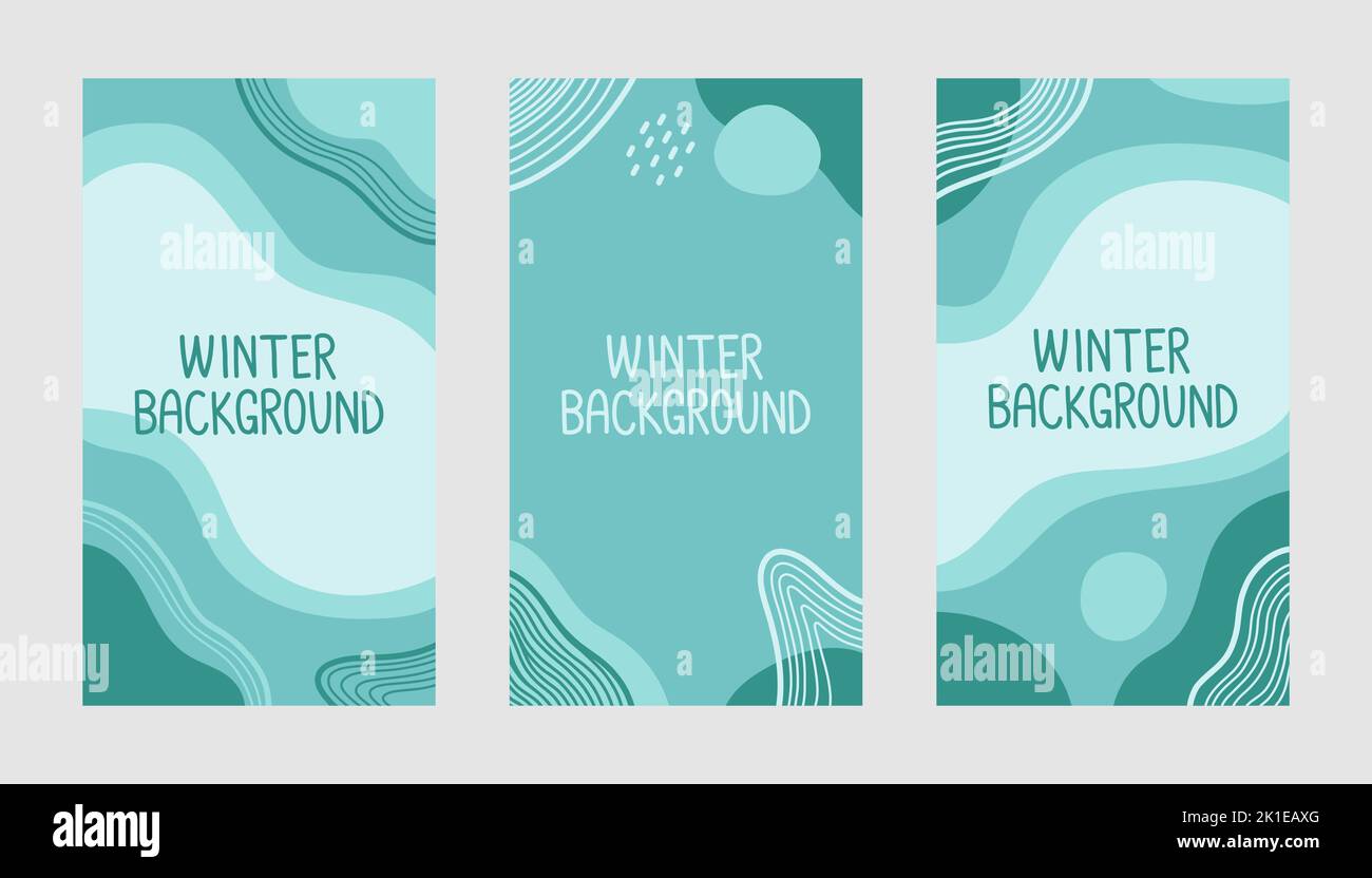 Winter vector background set blue flat design Stock Vector Image & Art ...