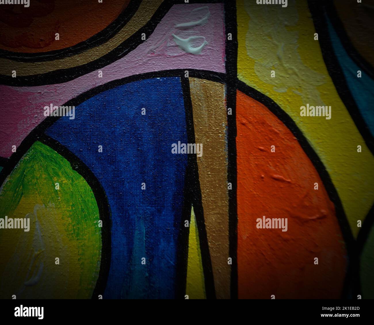 Painting oil color Abstract geometric shapes Stock Photo - Alamy
