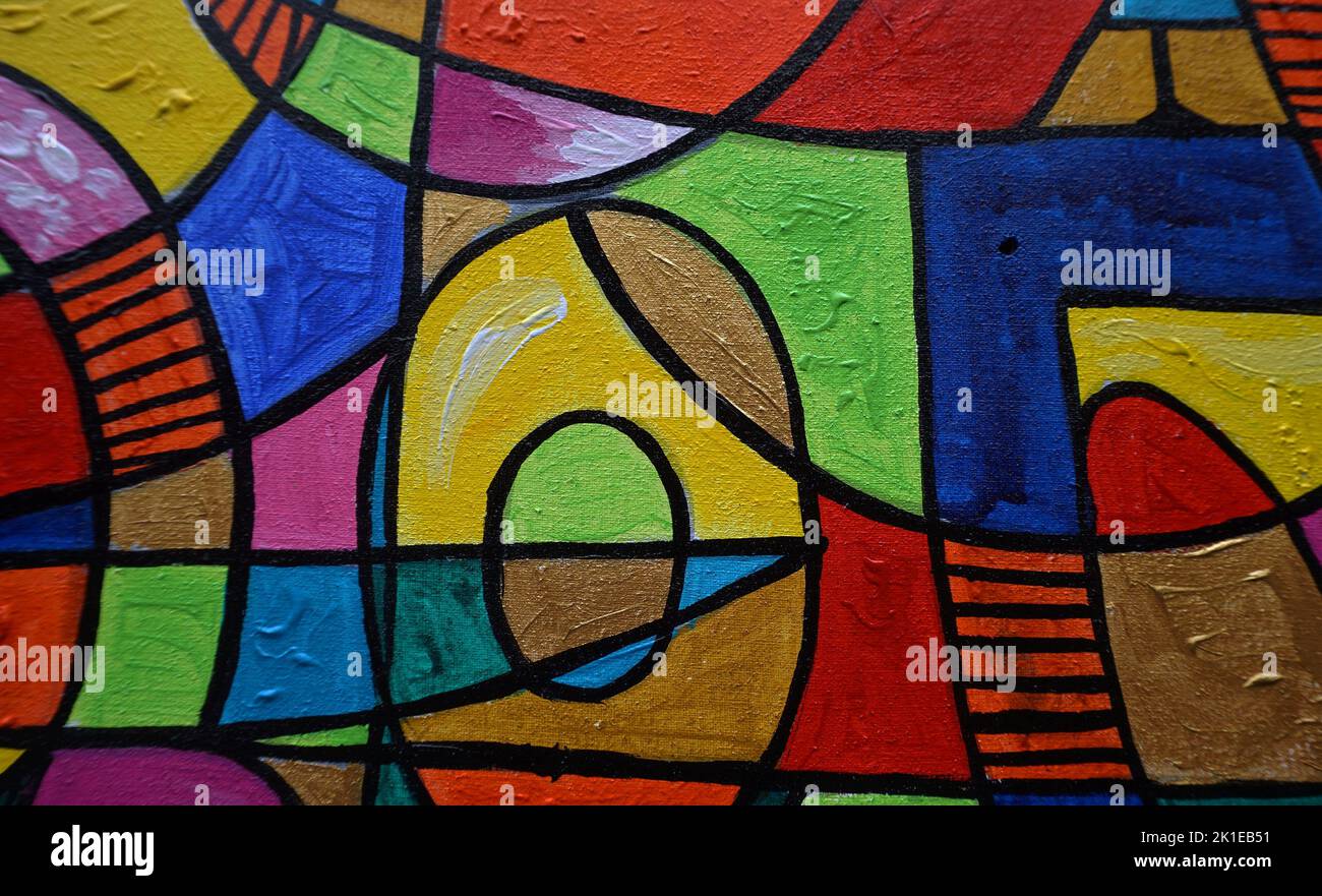 Painting oil color Abstract geometric shapes Stock Photo - Alamy Painting oil color Abstract geometric shapes Stock Photo - Alamy