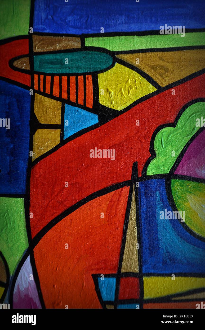 Painting oil color Abstract geometric shapes Stock Photo - Alamy Painting oil color Abstract geometric shapes Stock Photo - Alamy