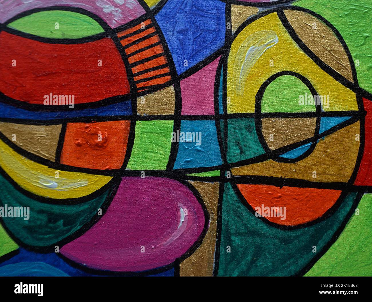 Painting oil color Abstract geometric shapes Stock Photo - Alamy