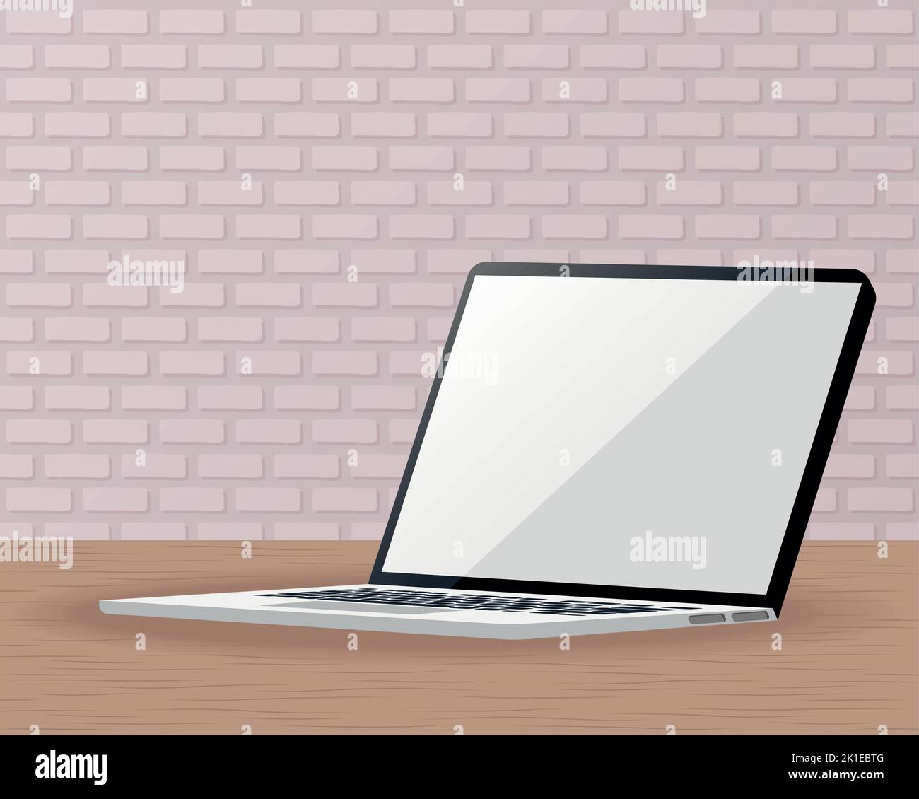 mockup laptop and wall scene Stock Vector Image & Art - Alamy