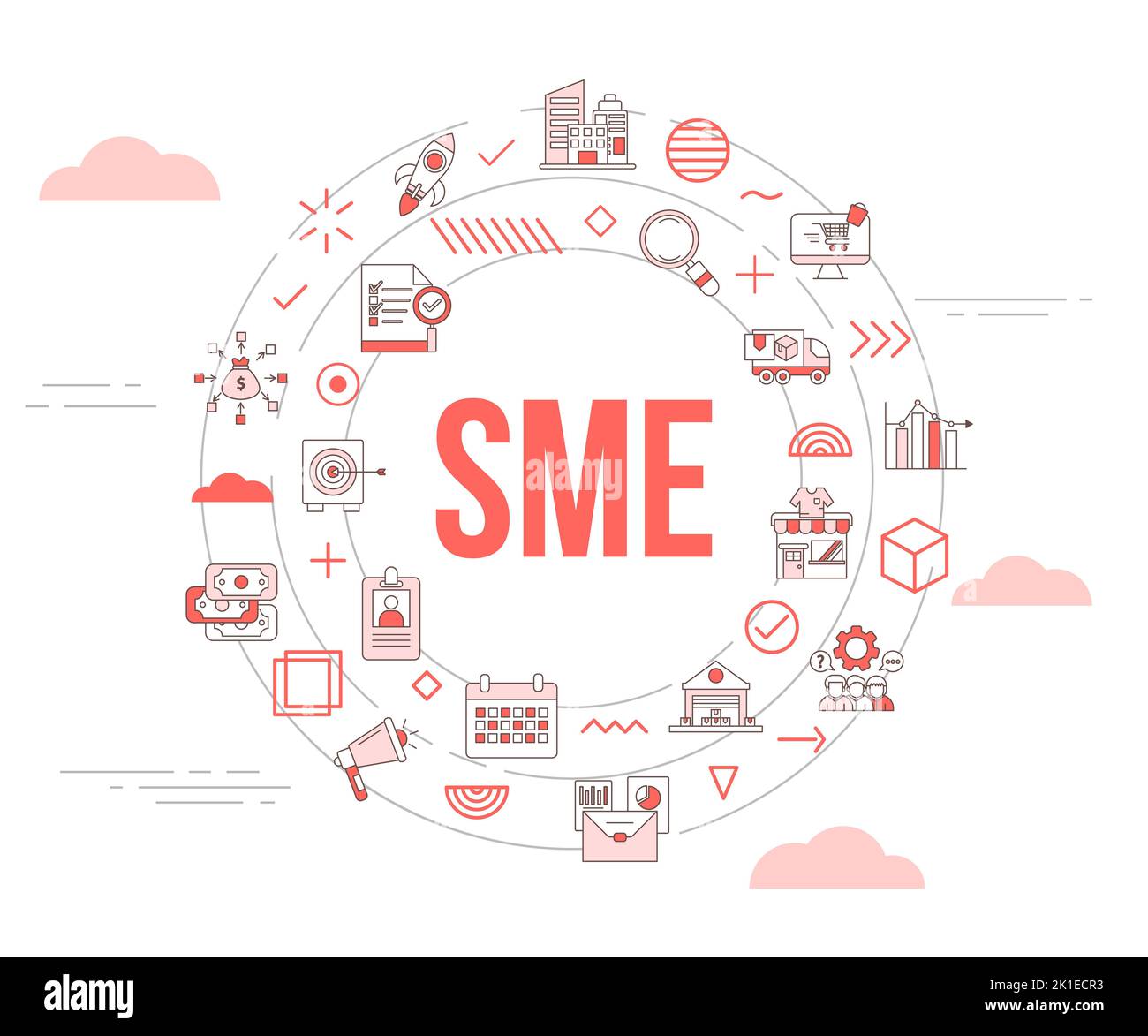 sme small medium enterprise concept with icon set template banner and ...