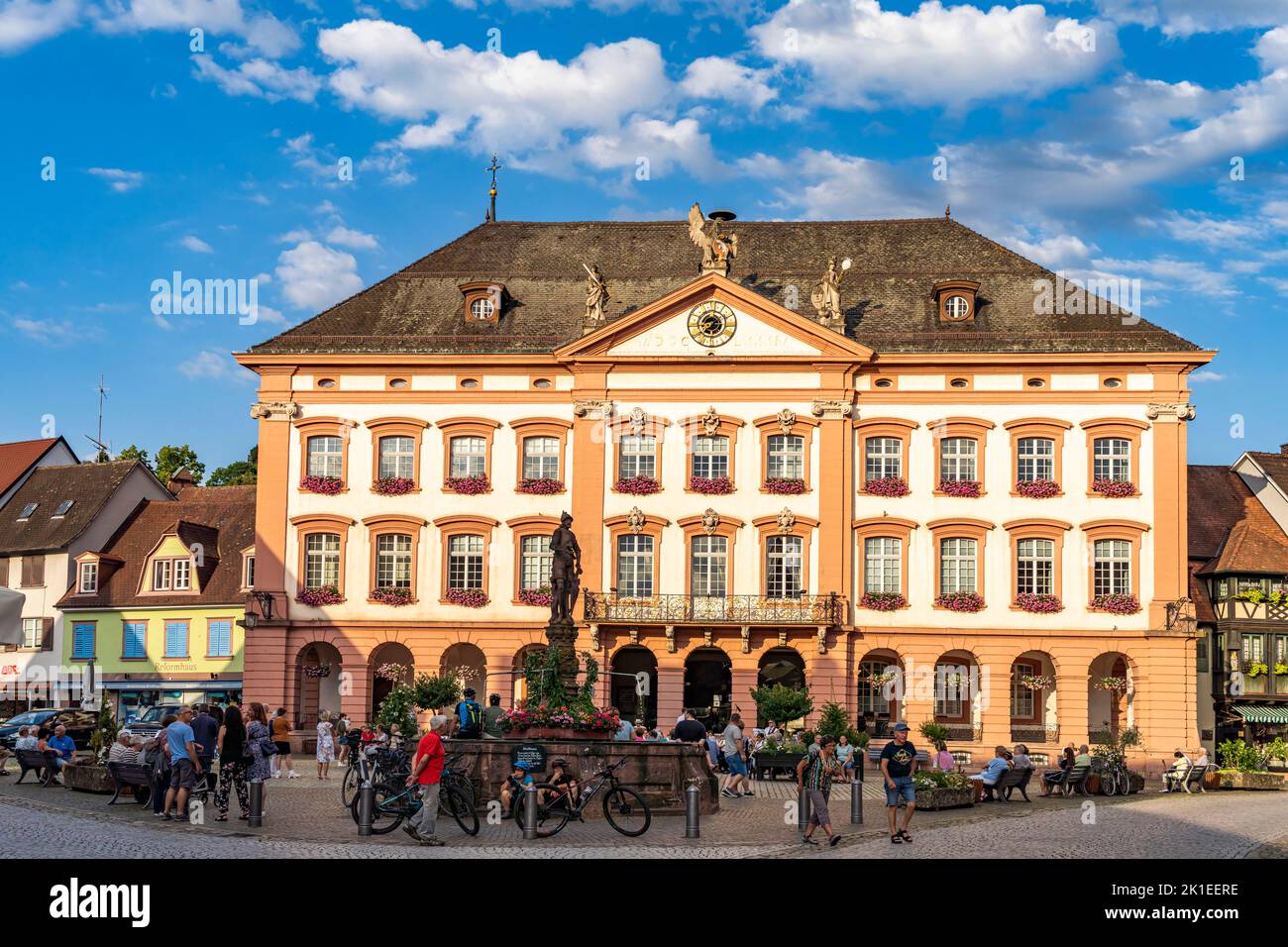 Marktplatz und Rathaus Gengenbach, Schwarzwald, Baden-Württemberg ...