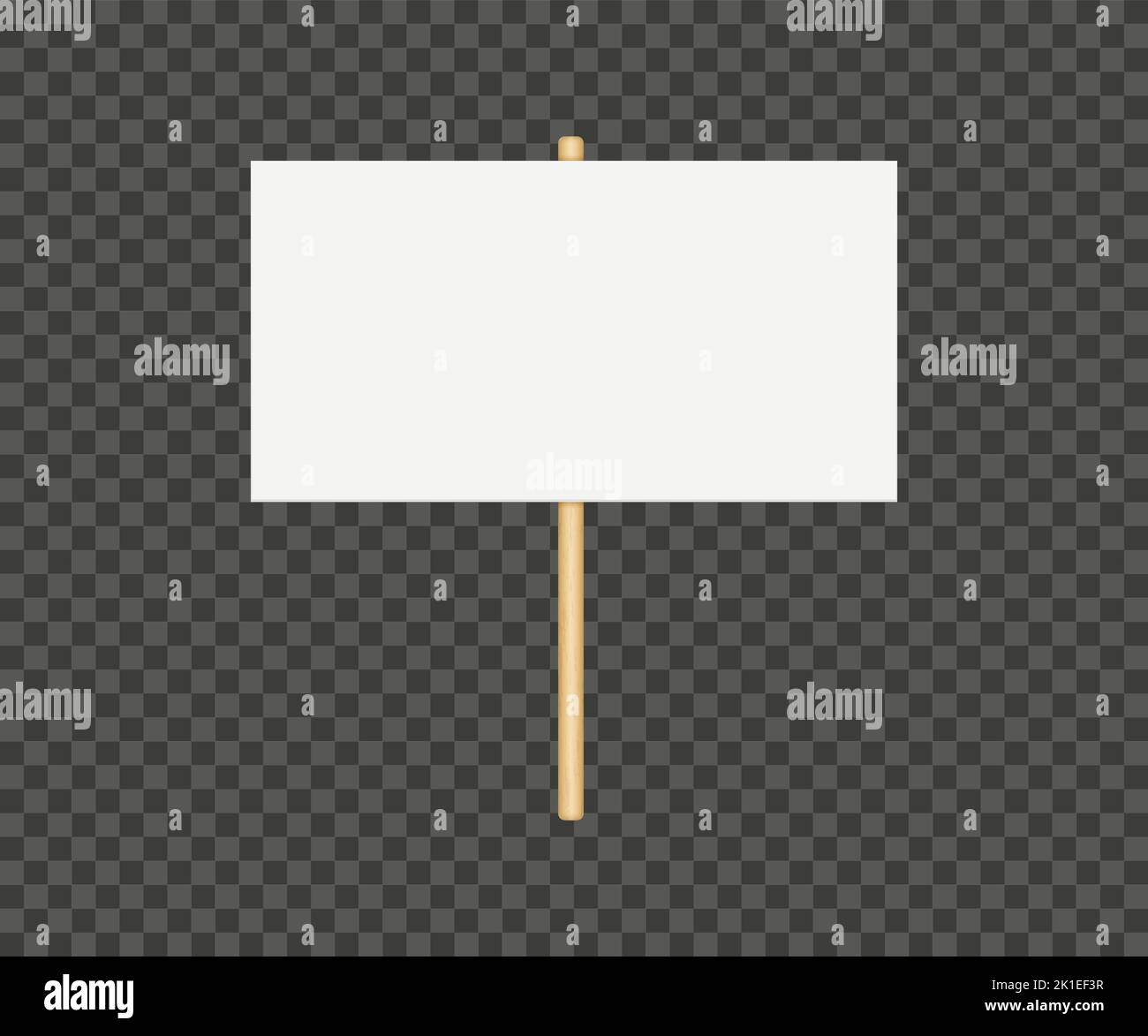 Picket banner frame. Blank demonstration banner mock up. Empty protest ...