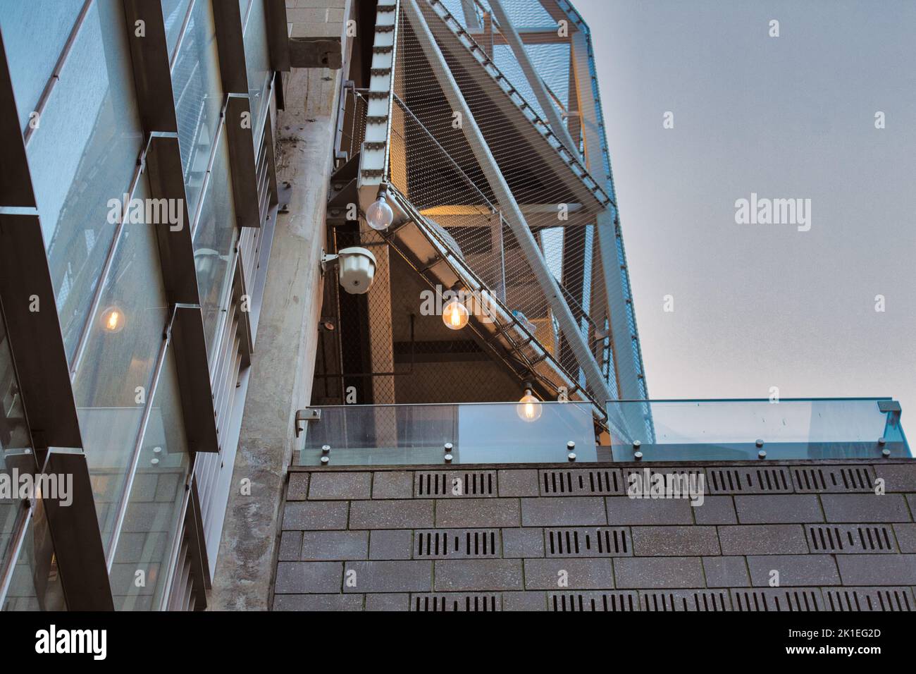 A low angle shot of a modern architectural building in the city Stock ...