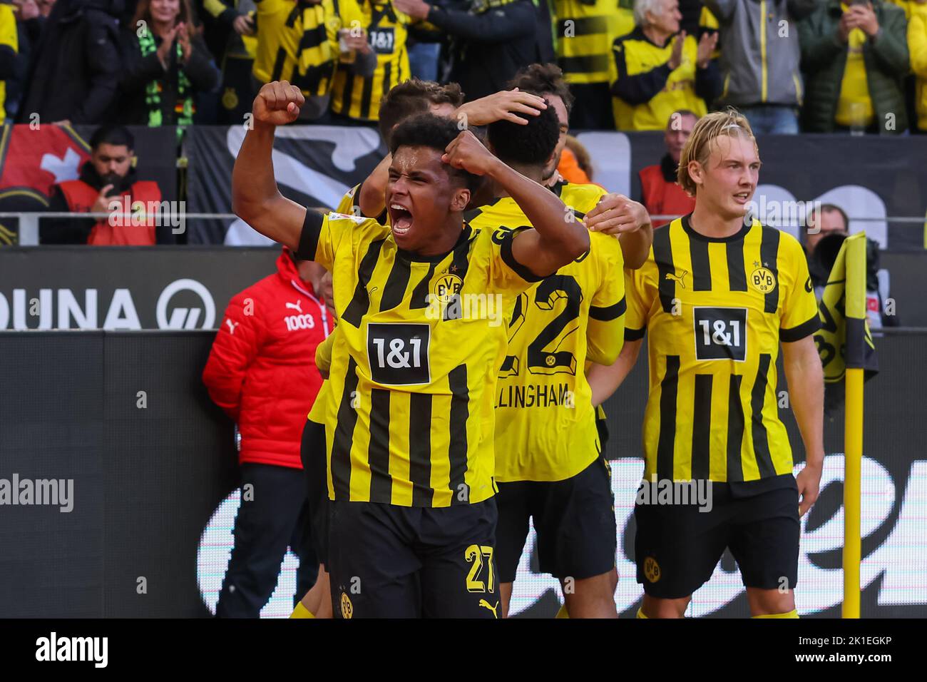 DORTMUND, GERMANY - SEPTEMBER 17: Karim David Adeyemi of Borussia ...