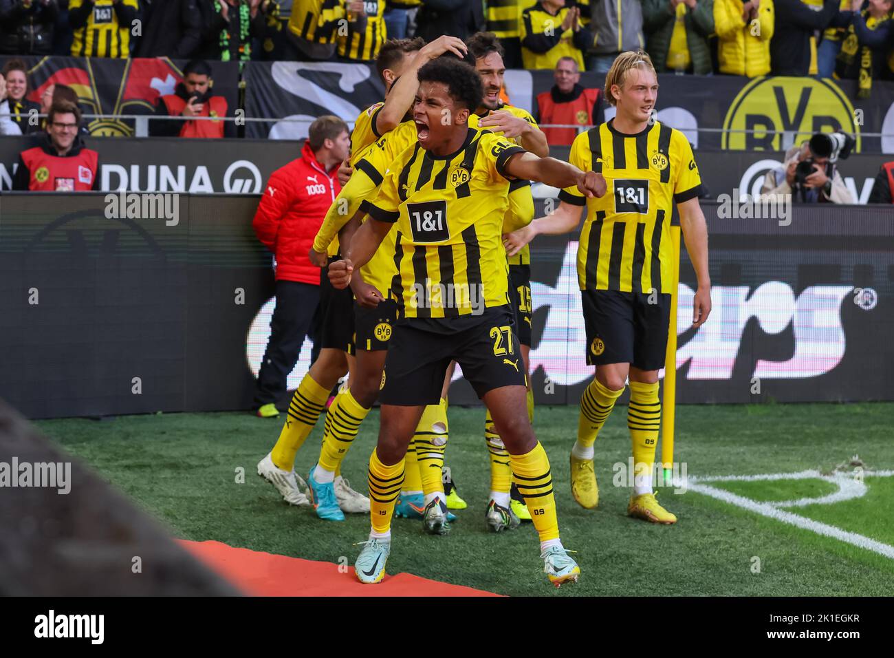 DORTMUND, GERMANY - SEPTEMBER 17: Karim David Adeyemi of Borussia ...