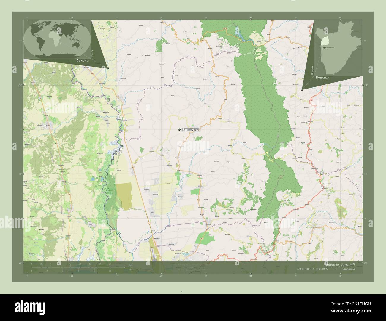 Bubanza, province of Burundi. Open Street Map. Locations and names of ...