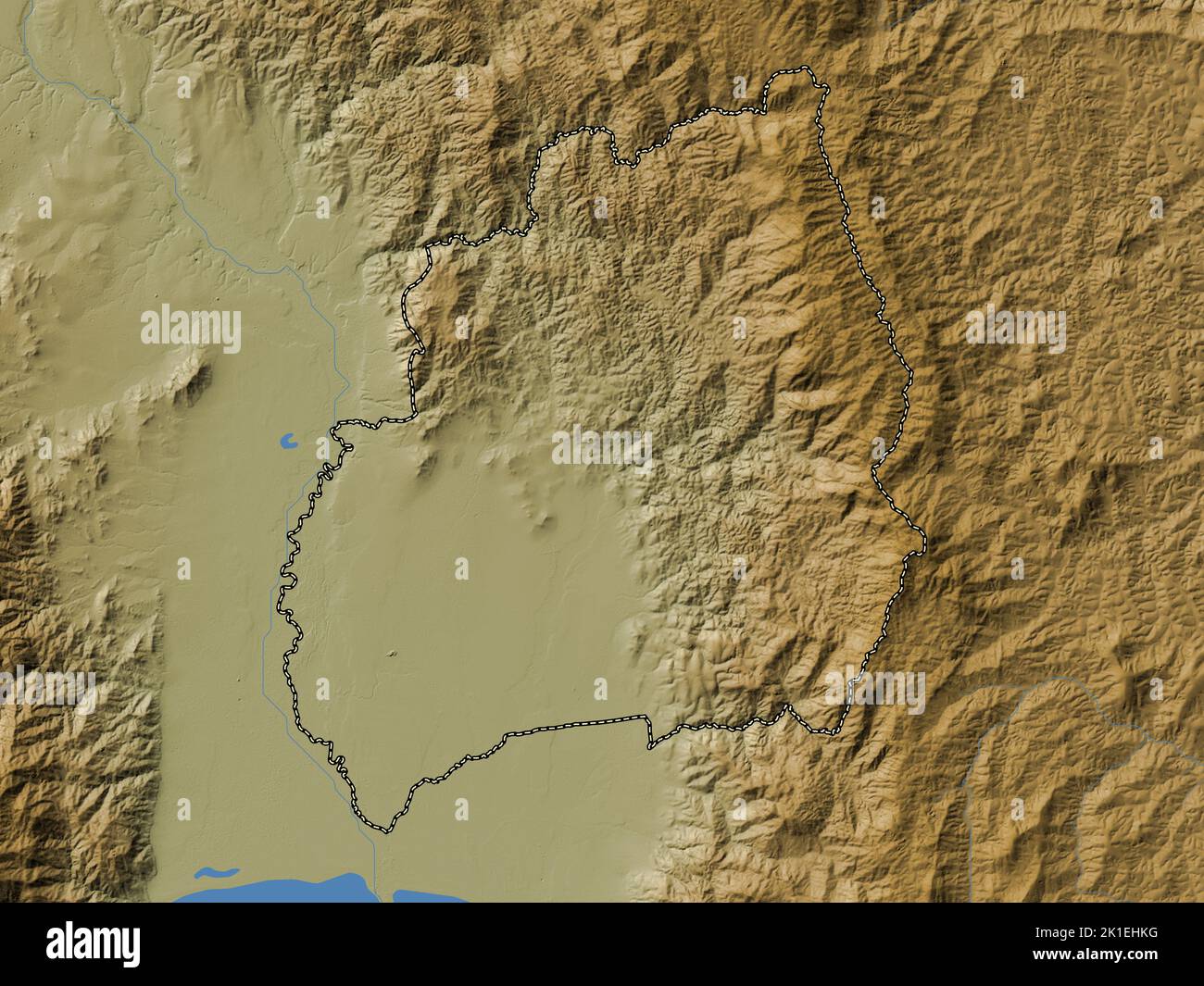 Bubanza, province of Burundi. Colored elevation map with lakes and ...