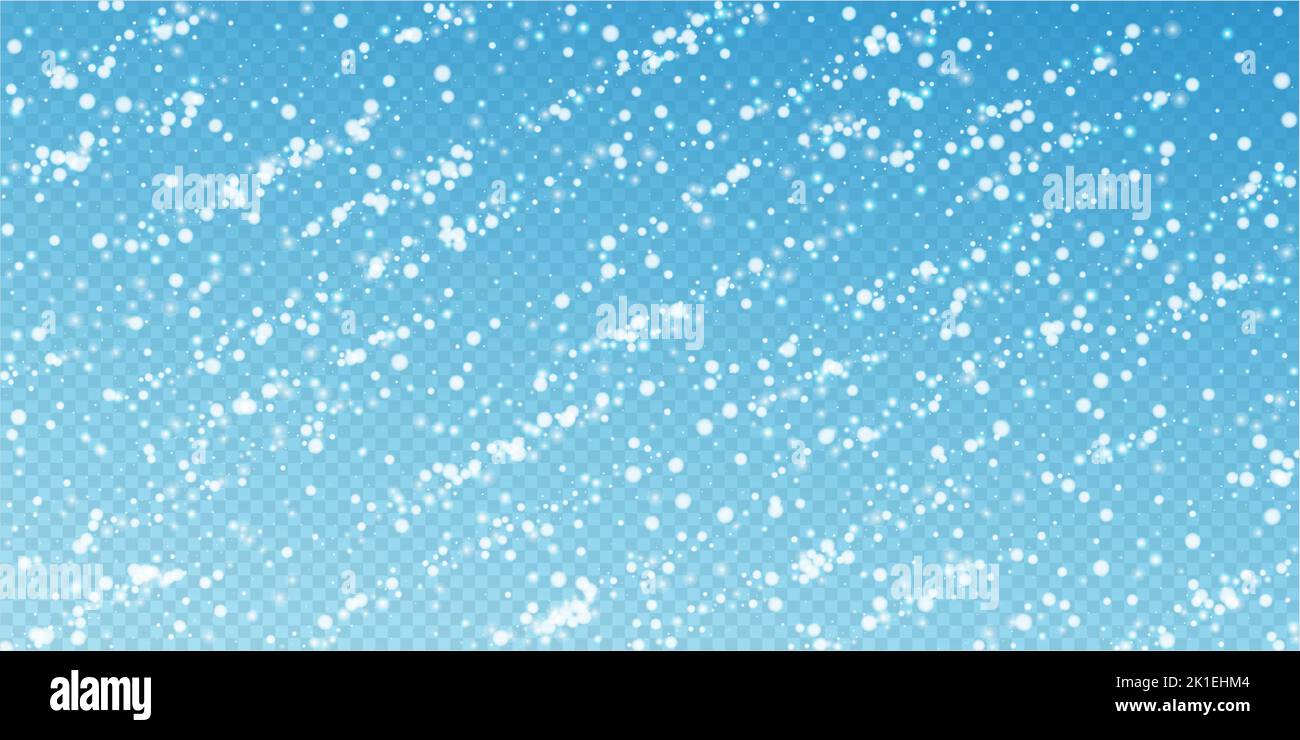 Christmas falling snow background. Subtle flying snow flakes and stars ...