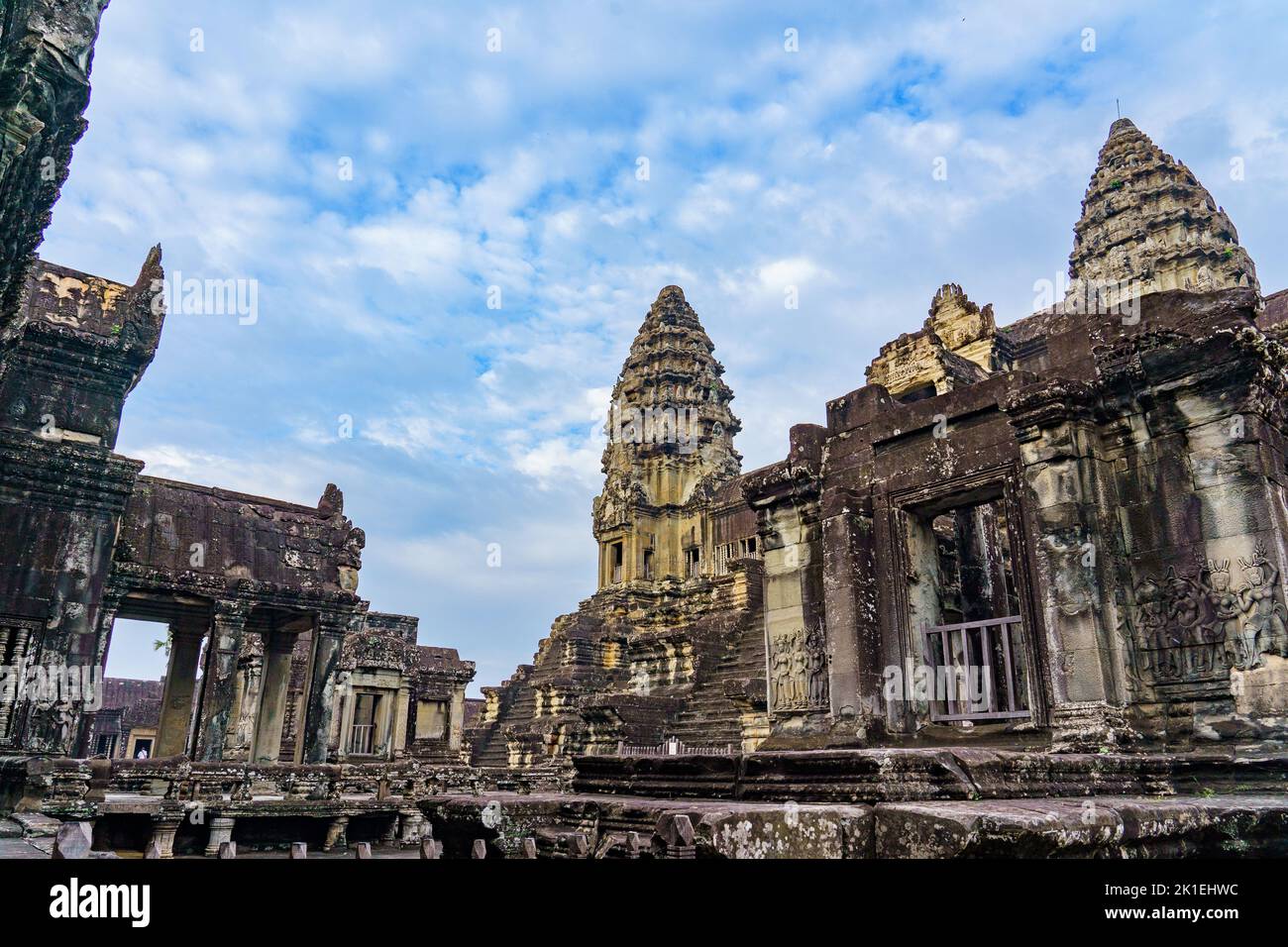 Cambodia. Siem Reap Province. Angkor Wat (Temple City). A Buddhist and ...