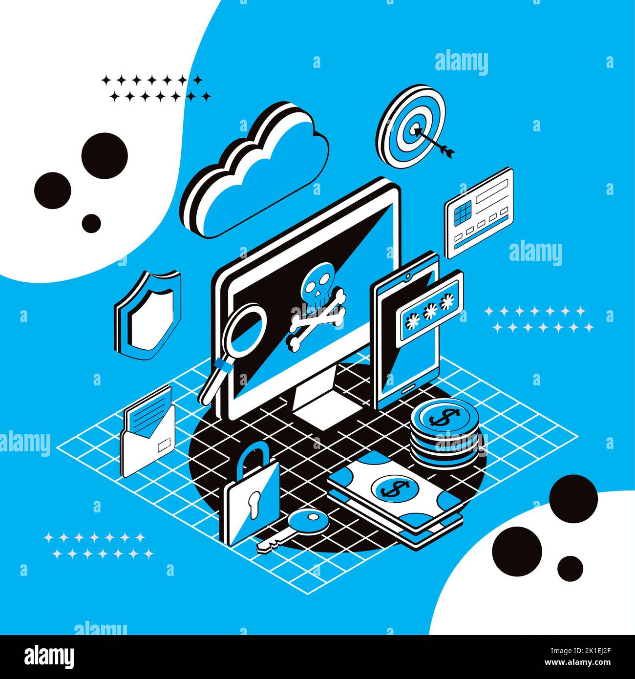 desktop and cyber fraud icons Stock Vector Image & Art - Alamy