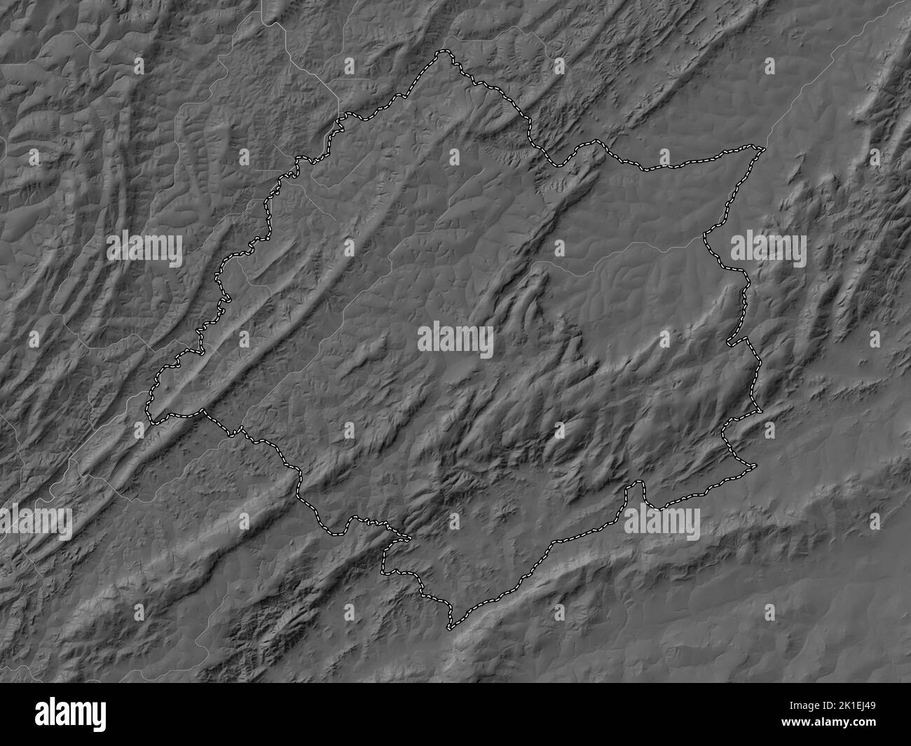Cankuzo, province of Burundi. Grayscale elevation map with lakes and ...