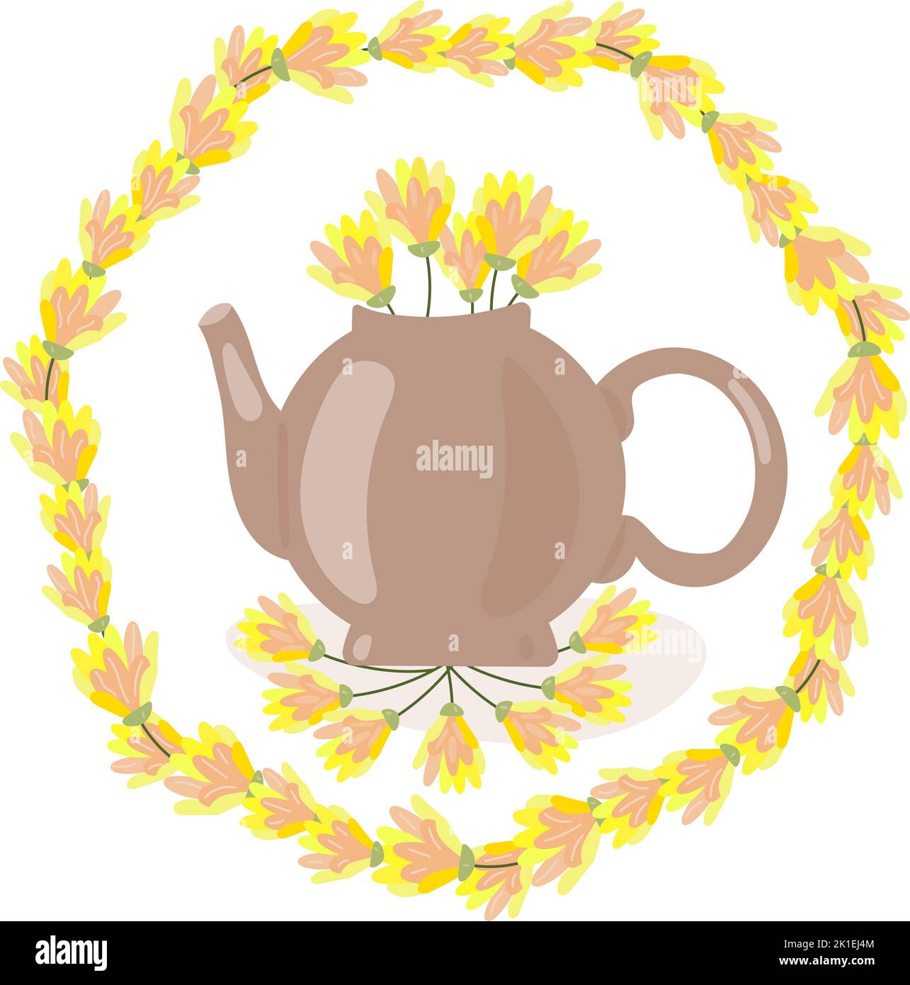 a teapot and autumn flowers Stock Vector Image & Art - Alamy