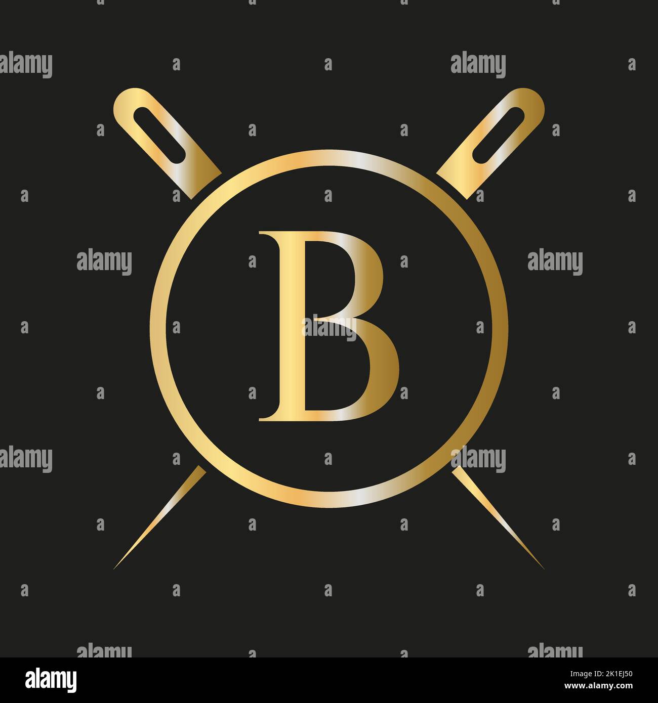 Initial Letter B Tailor Logo, Needle and Thread Combination for ...
