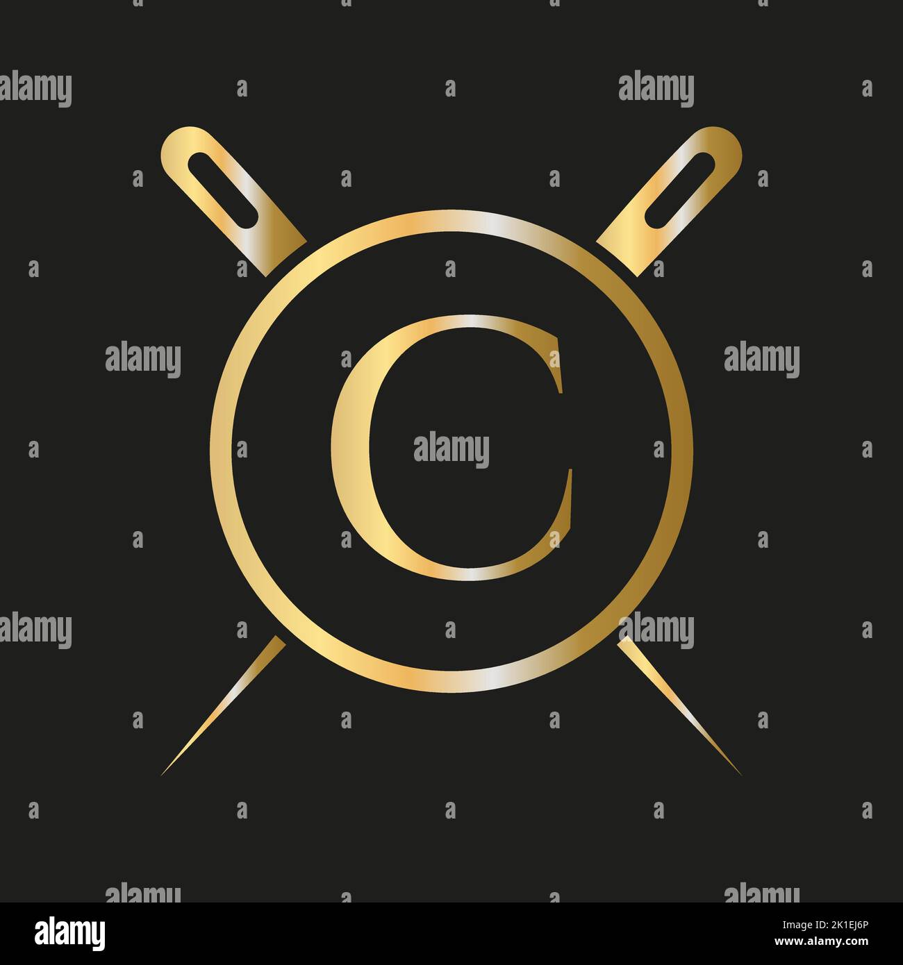 Initial Letter C Tailor Logo, Needle and Thread Combination for ...