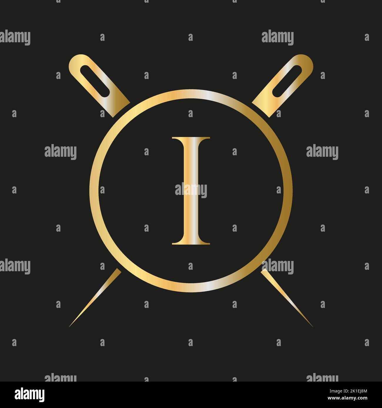 Initial Letter I Tailor Logo, Needle and Thread Combination for ...