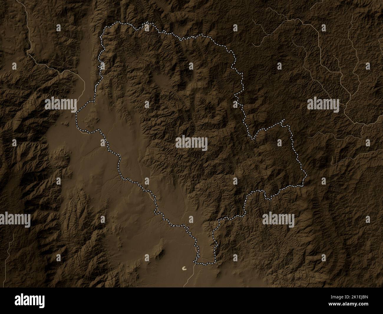Cibitoke, province of Burundi. Elevation map colored in sepia tones ...
