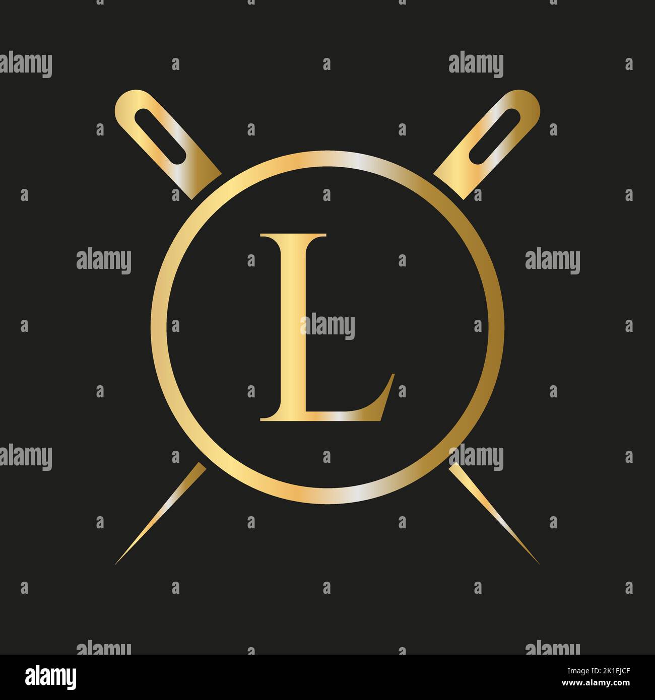 Initial Letter L Tailor Logo, Needle and Thread Combination for ...